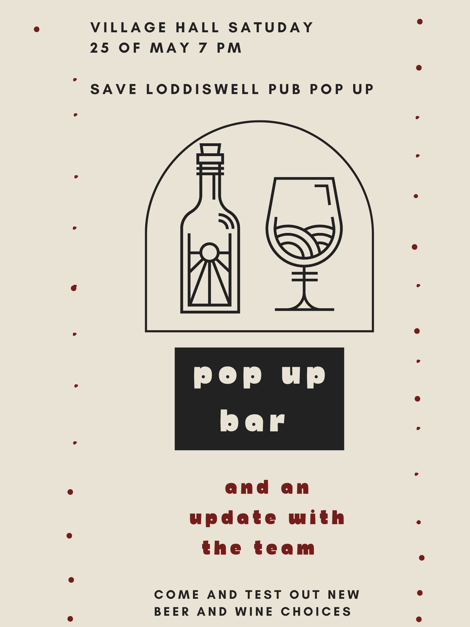 Pop Up Pub and Update - Loddiswell Community Pub Group